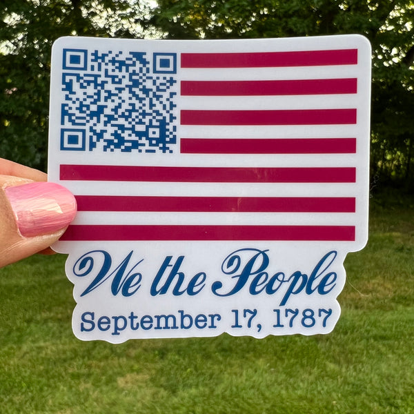 QR Code United States Constitution Sticker – FishbiscuitDesigns