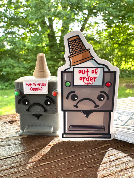 Broken Ice Cream Machine Sticker – FishbiscuitDesigns
