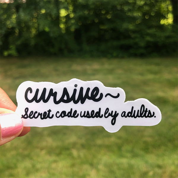 Cursive Sticker – FishbiscuitDesigns