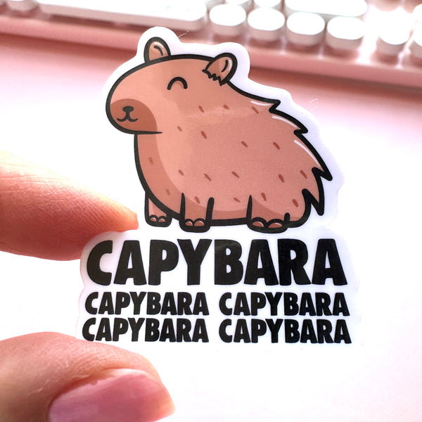 Cute Capybara Sticker Two Sizes Available – FishbiscuitDesigns