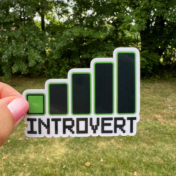 Introvert Low Battery Recharging Sticker – FishbiscuitDesigns