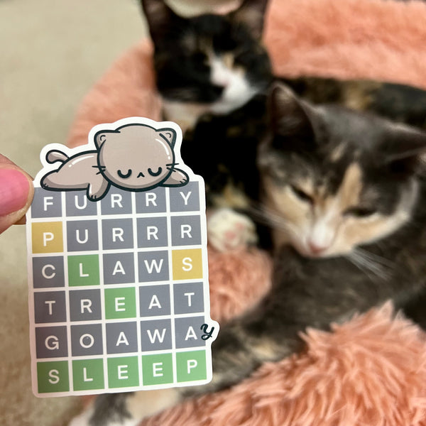 Cute Cat Wordle Sticker – FishbiscuitDesigns